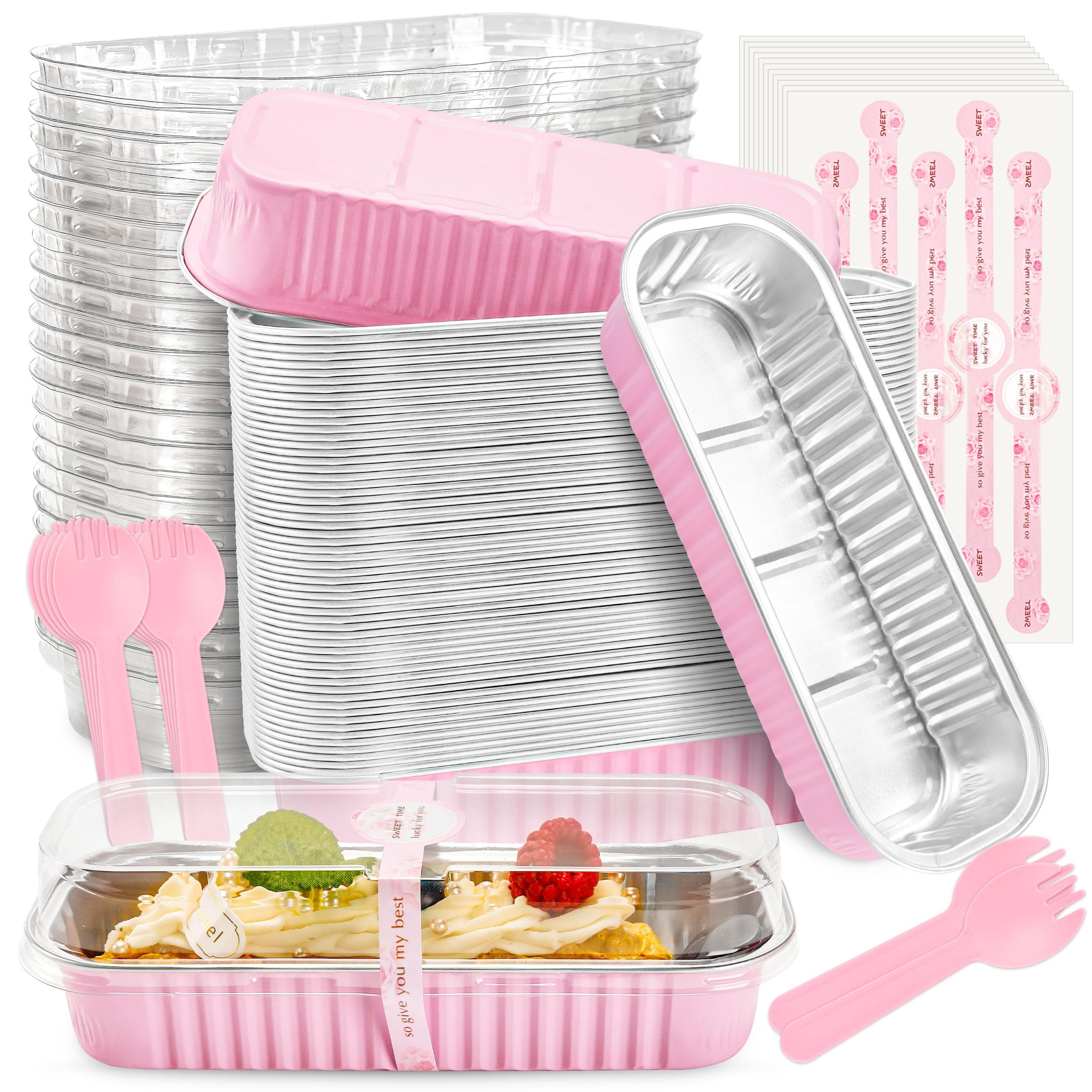 Amazon.com: NPLUX Mini Loaf Pans with Lids and Spoons Rectangular ...