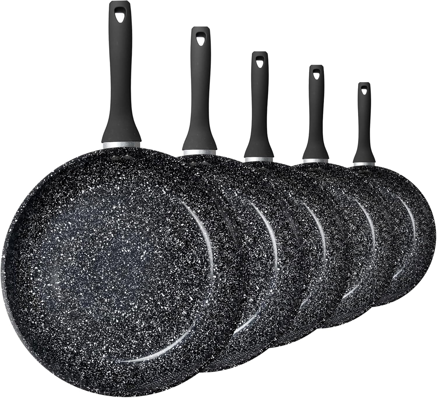 GLAXA - Black Non-Stick Frying Pan - Cool Touch Handle - Suitable for ...