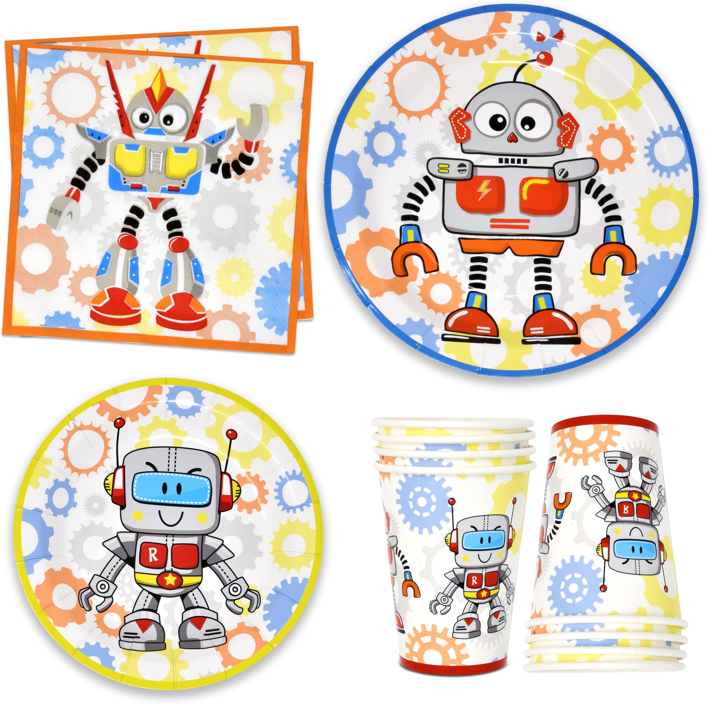 Amazon.com: Mifoci 96pcs Plaid Tableware Set, Paper Plates & Cups for ...