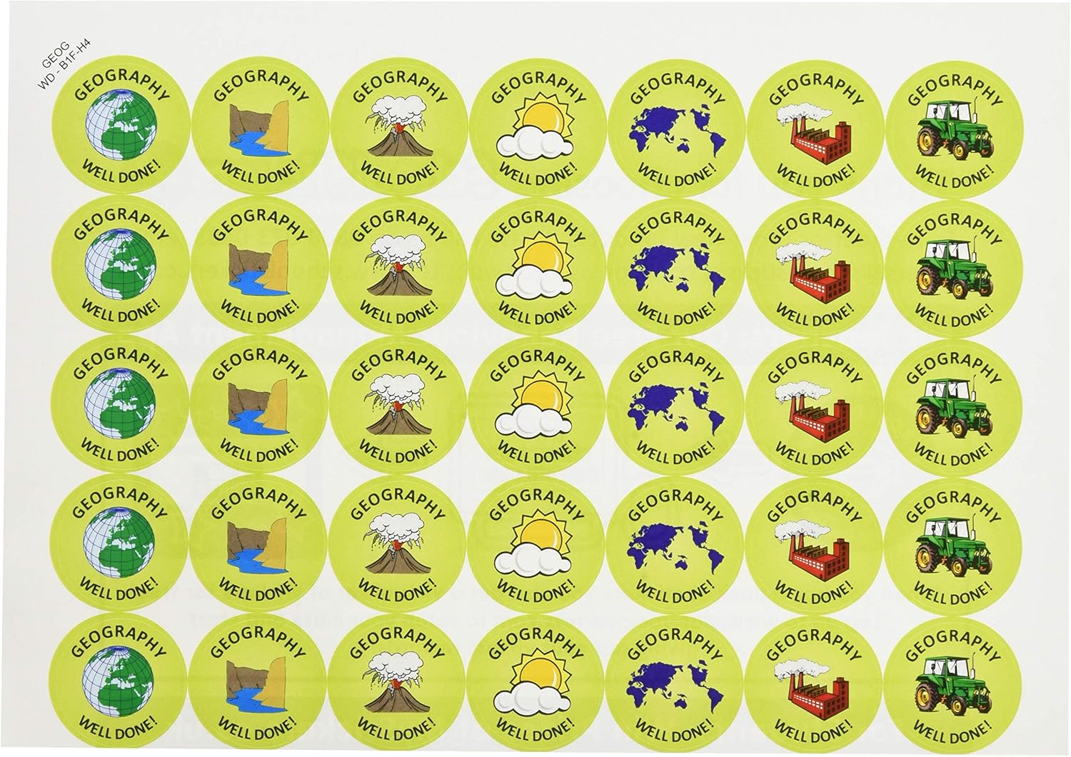 Amazon.com : School Stickers Geography Well Done Stickers : Office Products