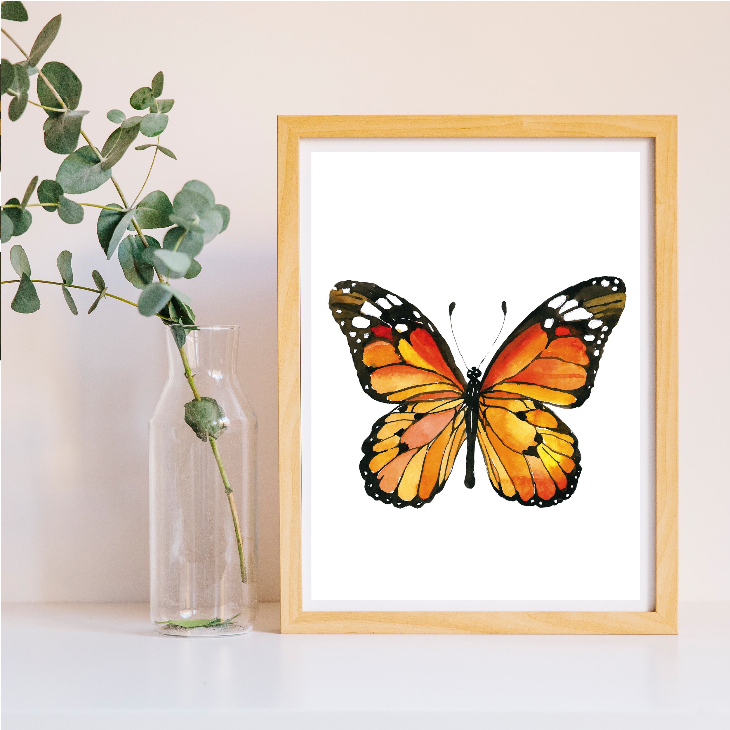 Large Butterfly Frame Butterfly Art Print – Snoogs & Wilde