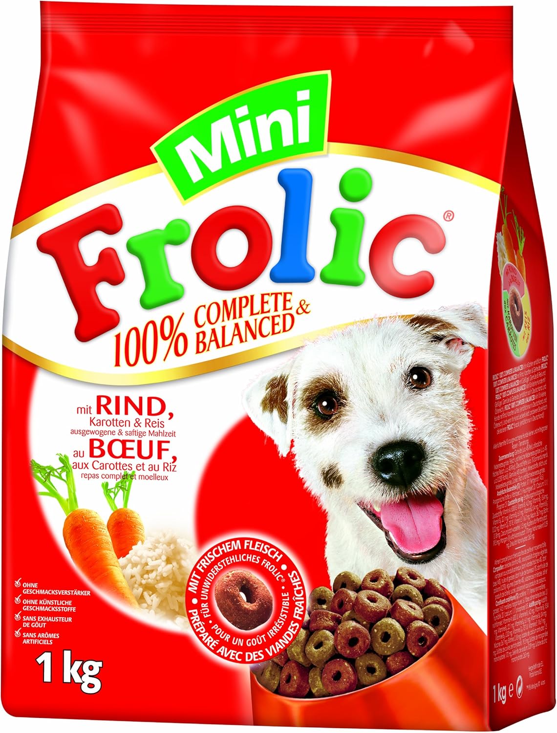 Frolic Mini mit Rind, 2er Pack (2 x 1 kg) : Amazon.de: Haustier