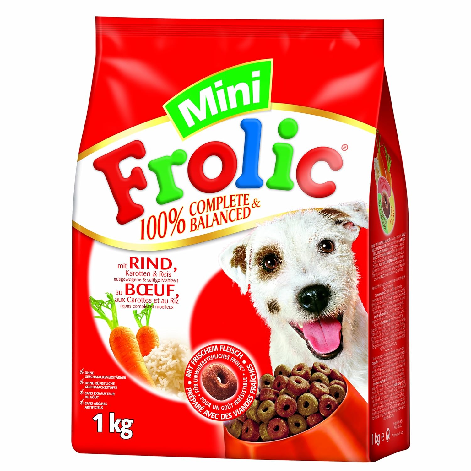 Frolic Mini mit Rind, 2er Pack (2 x 1 kg) : Amazon.de: Haustier