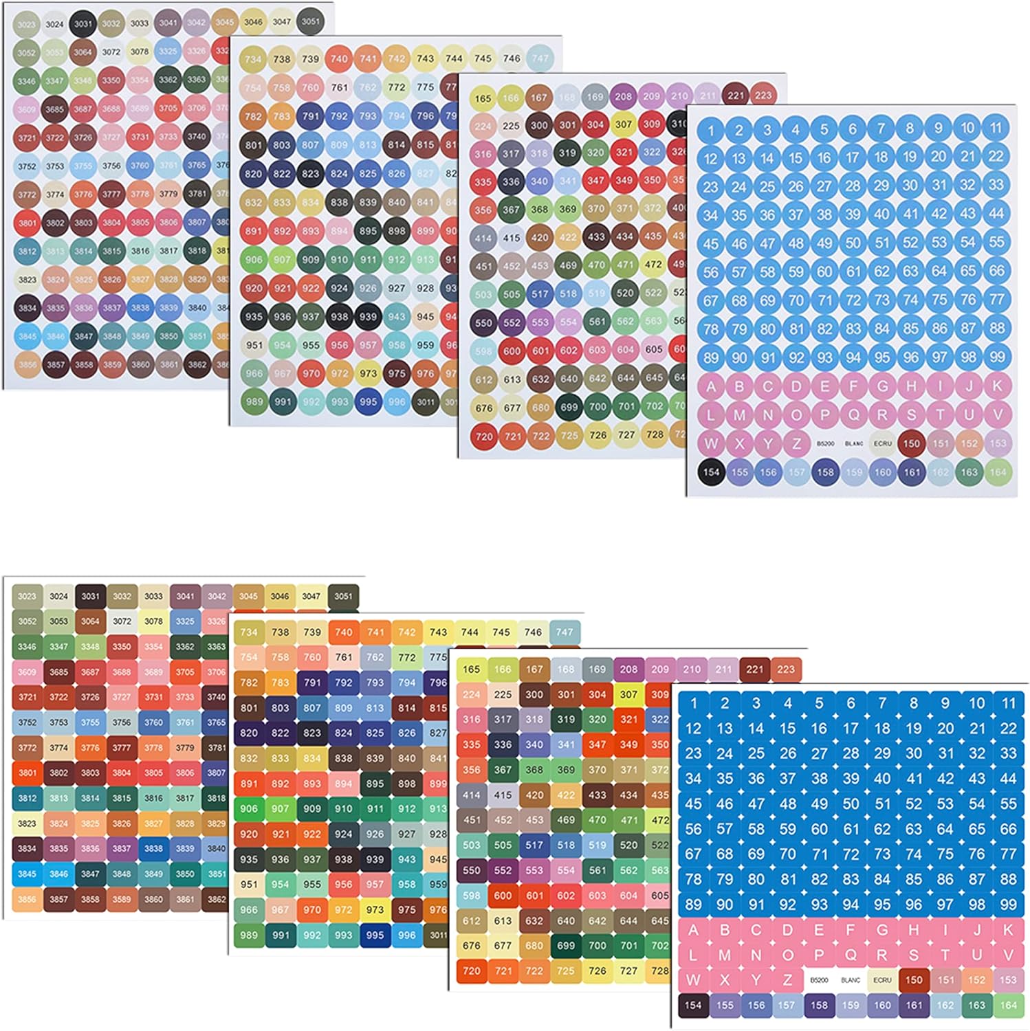 Color Number Stickers, 447 Diamond Painting Storage Boxes Labels, Round ...