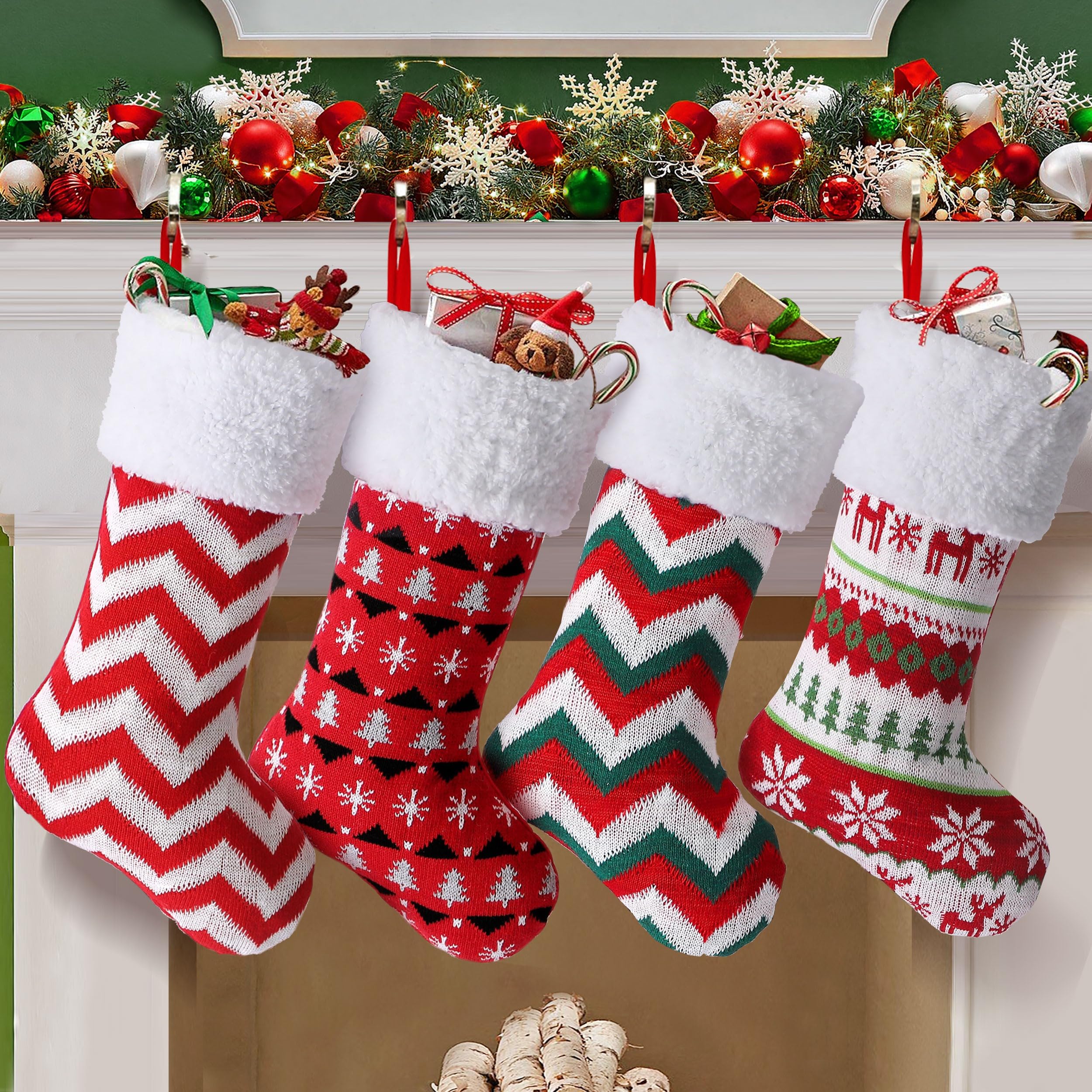 Amazon.com: LASPERAL 4Pcs Christmas Stockings 18 Inches Large ...