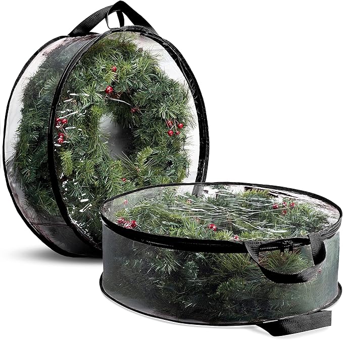 Amazon.com: ZOBER 2 Pack Christmas Wreath Storage Container 30 Inch ...