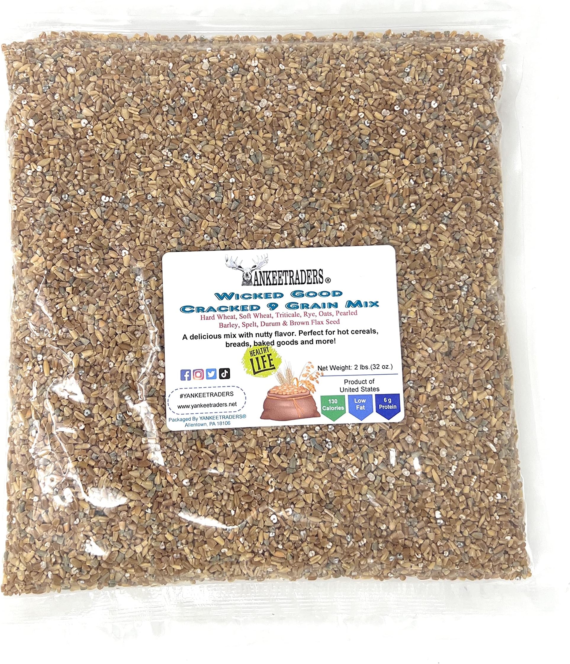 Amazon.com : YANKEETRADERS, Wicked Good Cracked 9 Grain Mix, 2 Pounds ...