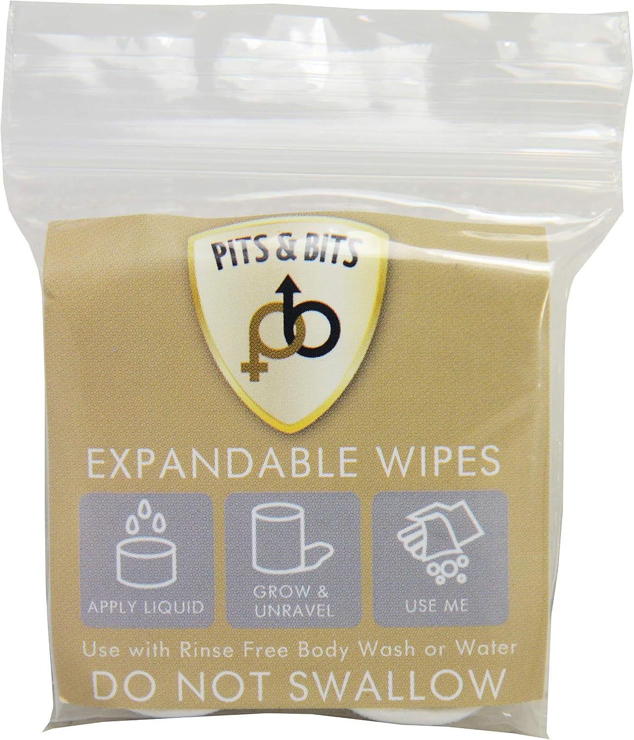 Amazon.com : Pits & Bits Expandable Wipes - White, Size 4 : Sports ...