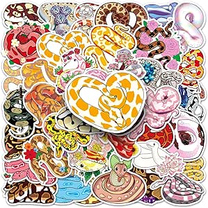 Amazon.com: LYLSDSB 50Pcs Snake Stickers, Multicolor Cartoon Animal ...