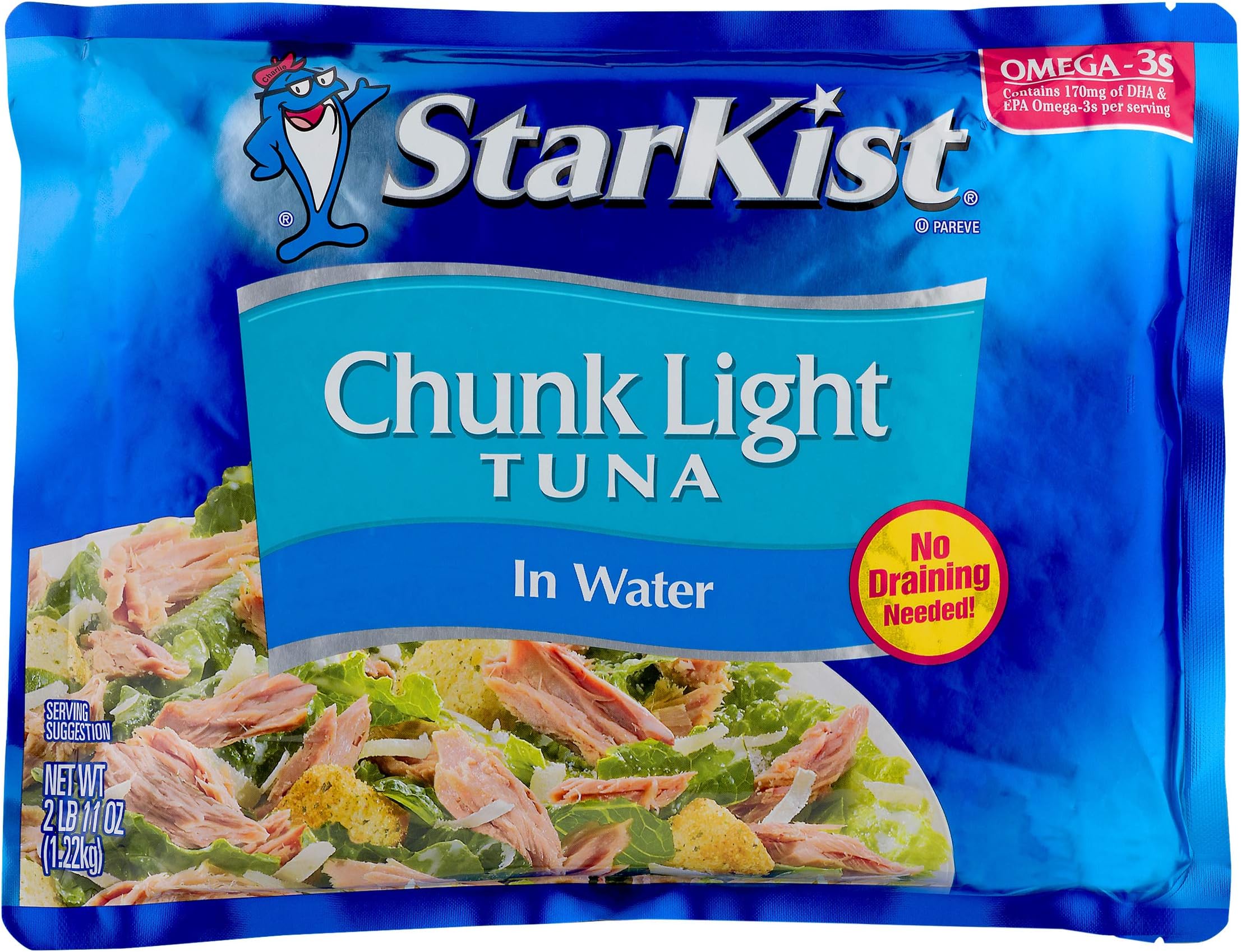 Amazon.com : StarKist Chunk Light Tuna in Water - 43 oz Pouch (Pack of ...