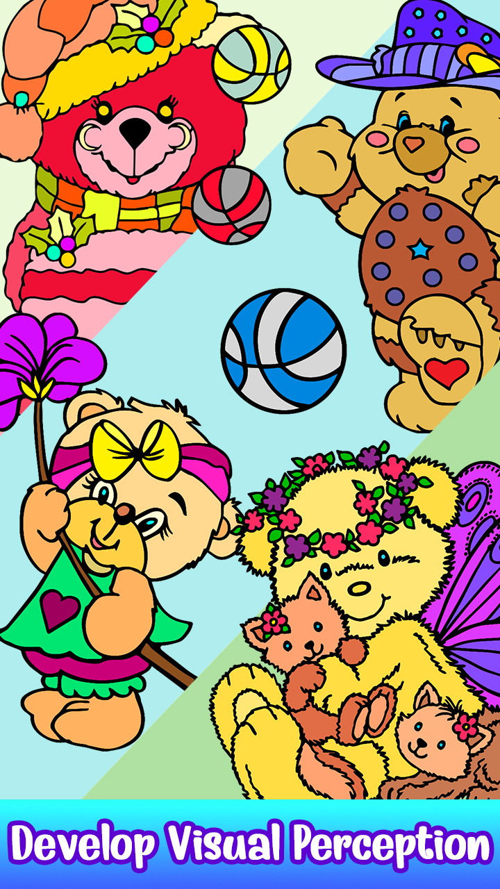 Teddy Bear Color by Number - Grownups Paint + Glitter + Crayon Coloring ...