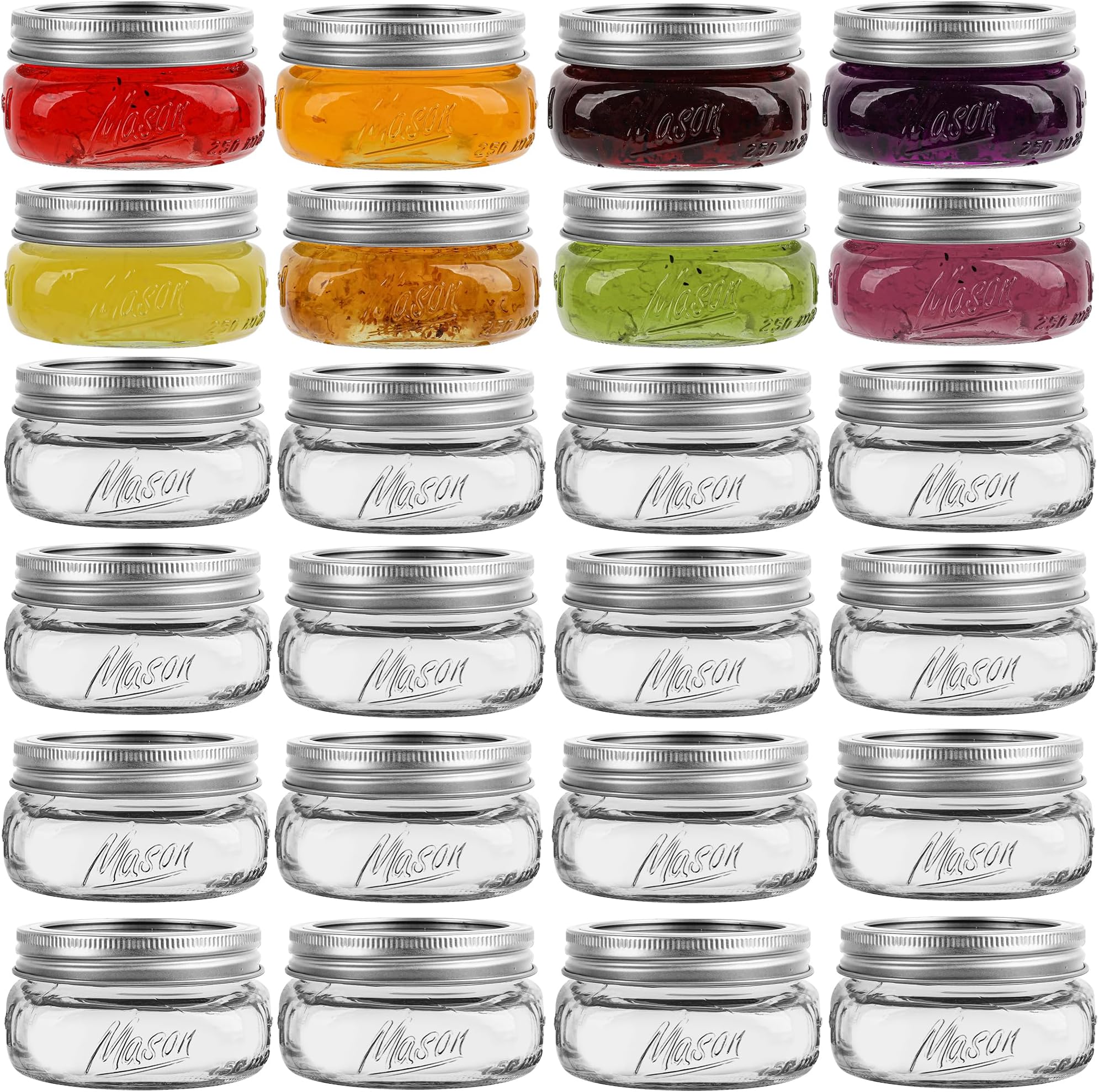 Amazon.com: Kerr Wide Mouth Half-Pint Glass Mason Jars 8-Ounces with ...