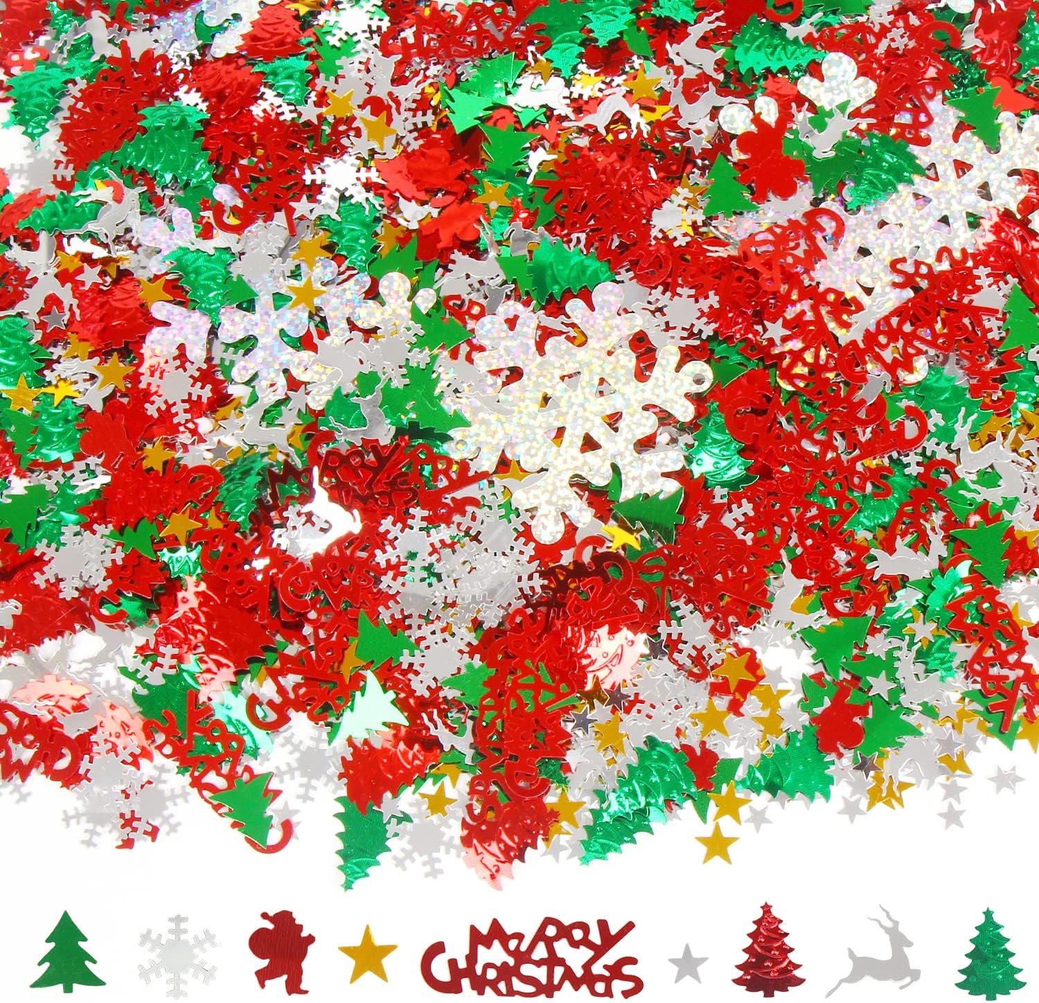 Amazon.com: Merry Christmas Party Confetti - Christmas Tree Foil ...