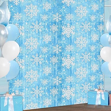 HOWAF Winter Christmas Snowflake Decoration, 2pcs 3ft x 8ft Snowflake ...