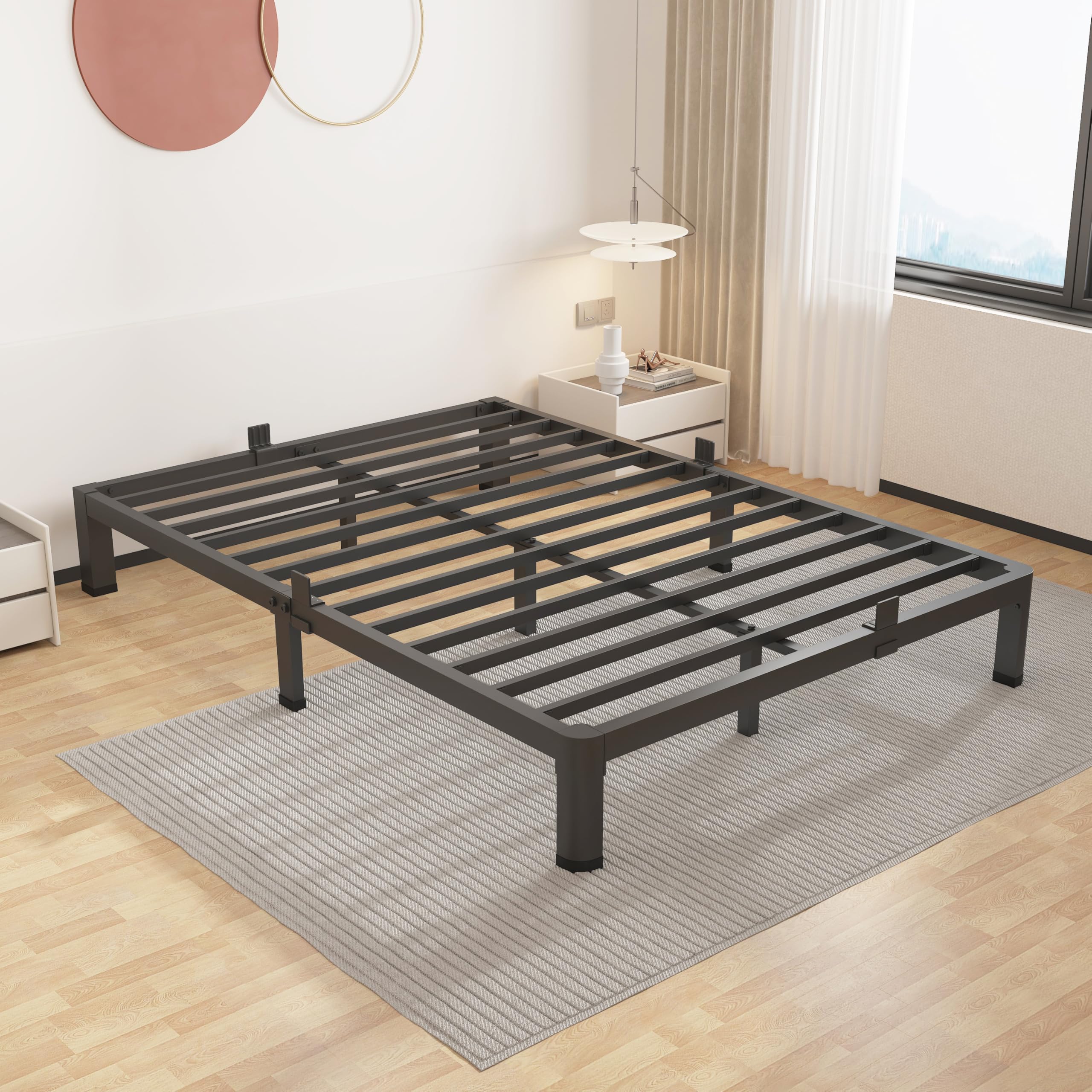 Amazon.com: ROIL 7 inch Full Size Bed Frame with Round Corner Legs ...
