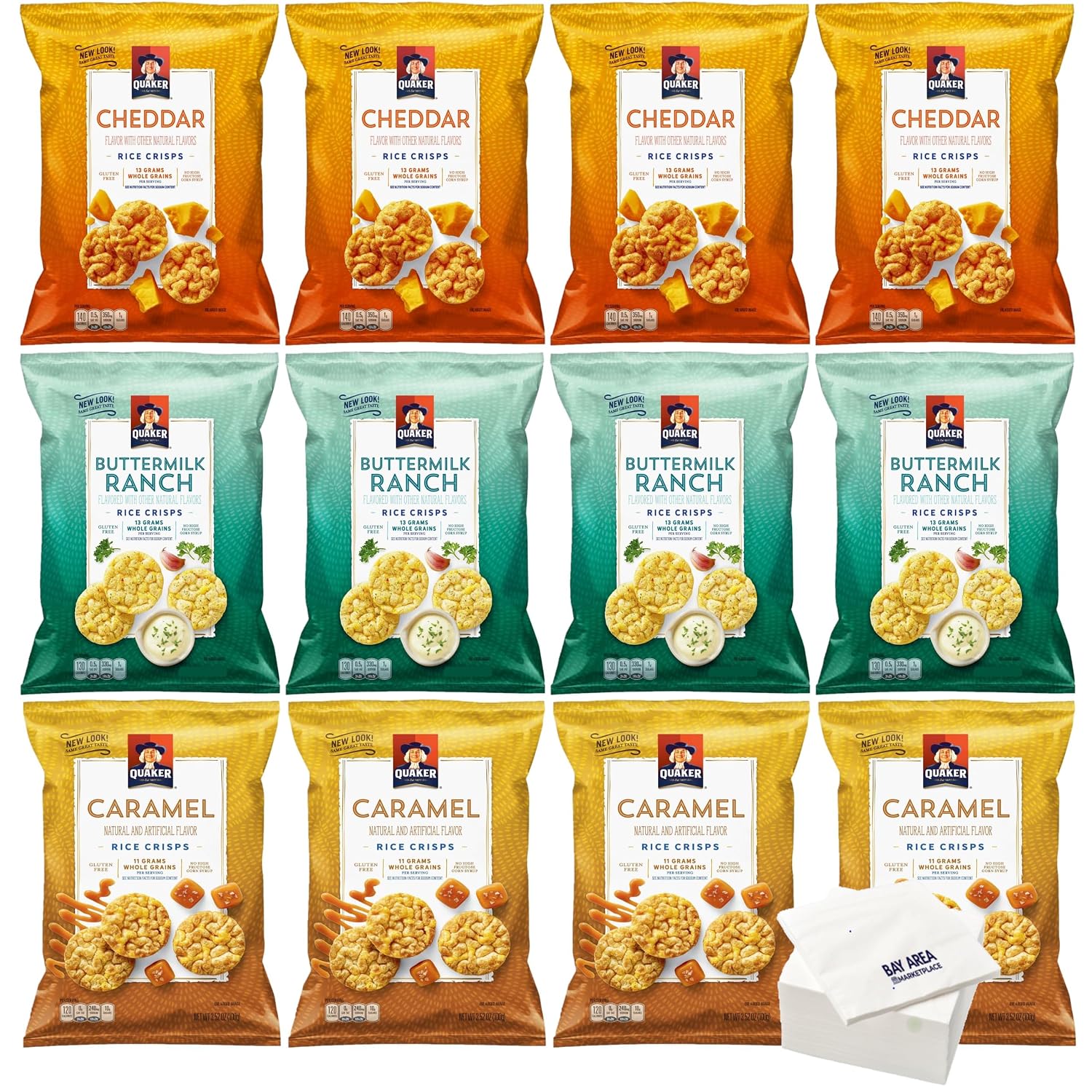 Amazon.com : Quaker Rice Crisps, Variety Pack (10 pk.) with Bay Area ...