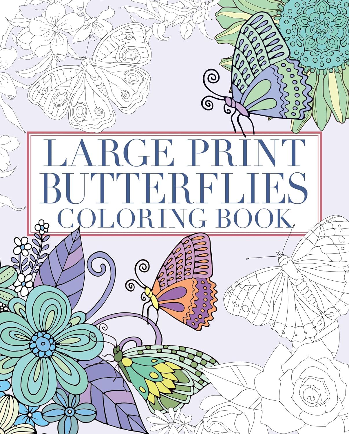 Amazon.com: Large Print Butterflies Coloring Book (Sirius Creative ...
