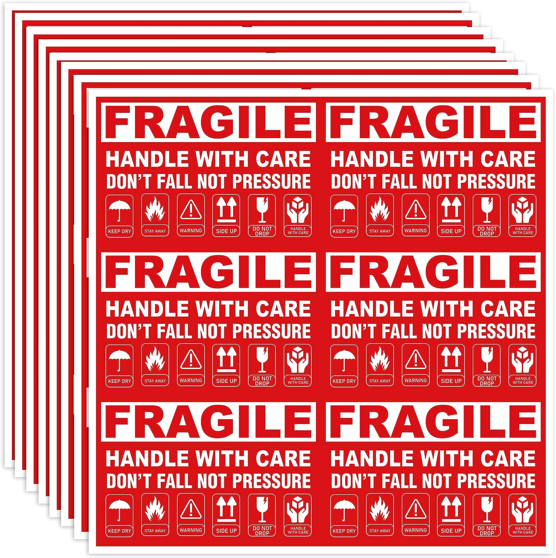 CLICKEDIN Fragile Stickers for Shipping and Moving "Please Handle with ...