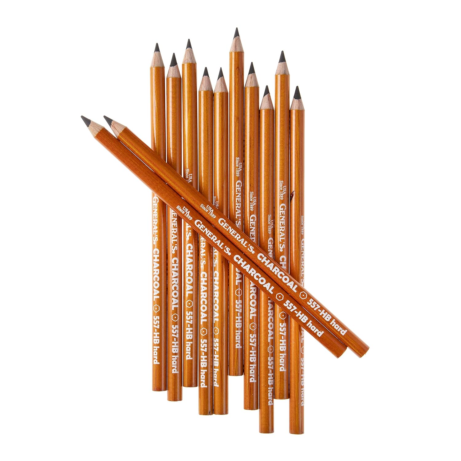 Amazon.com: General Charcoal Pencil 557-Hb Box Of 12 : Office Products