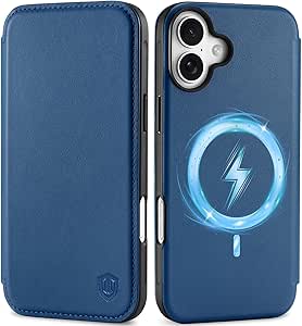 Amazon.com: SHIELDON Case for iPhone 16 5G 2024, Genuine Leather Wallet Slim Book Flip RFID ...