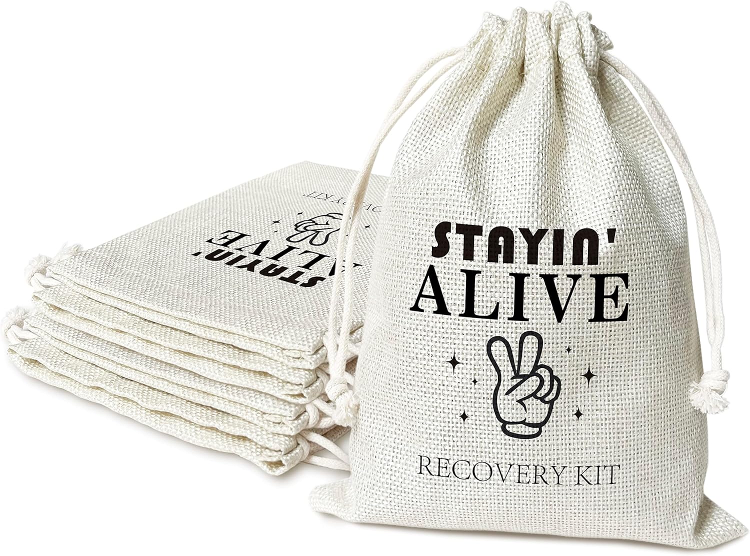 Amazon.com: Hangover Kit Bags, Stayin' Alive With Drawstring Gift Bag ...