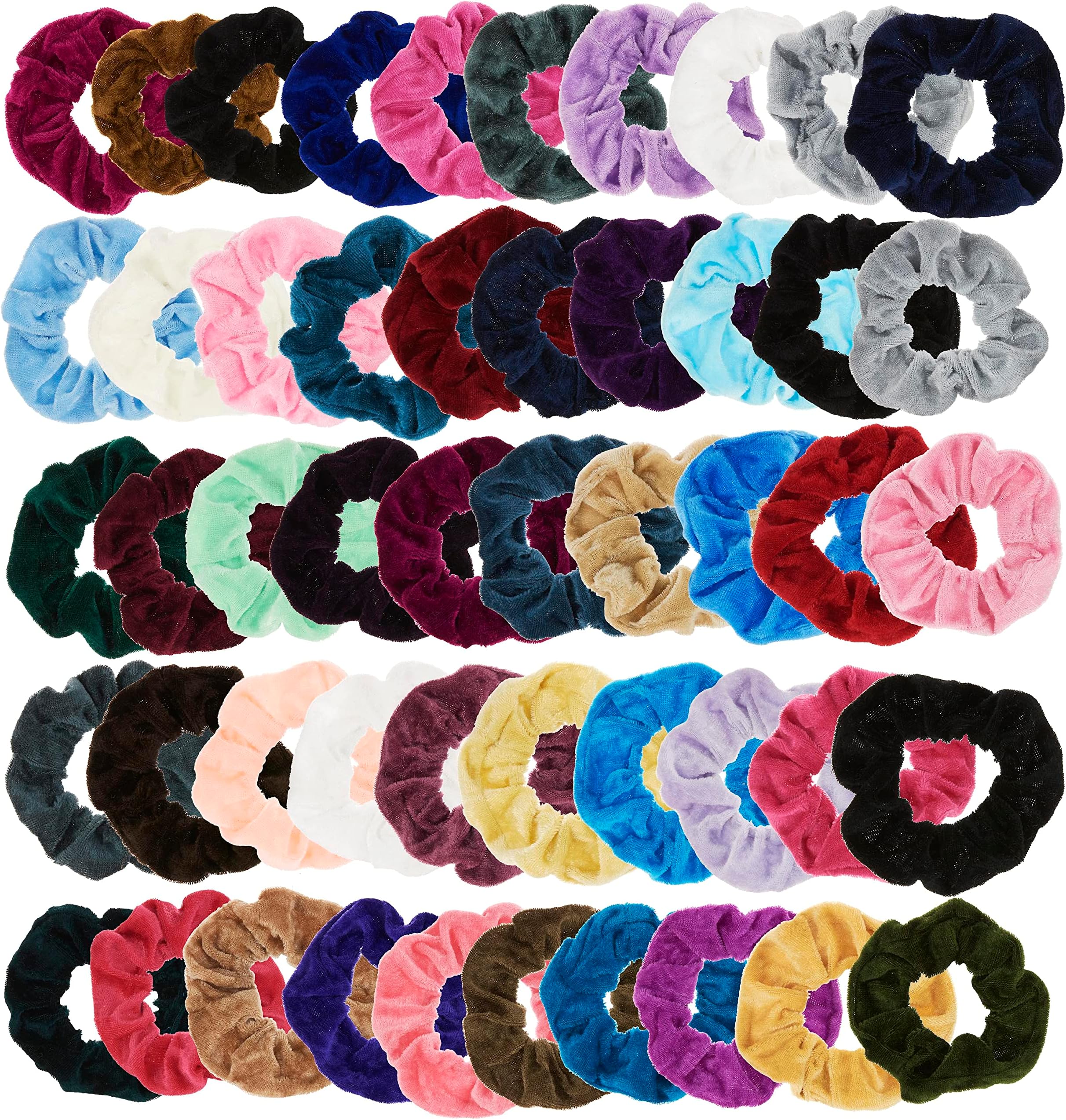Amazon.com : Expressions Scrunchie Set of 50 Comfy, Colorful Scrunchies ...