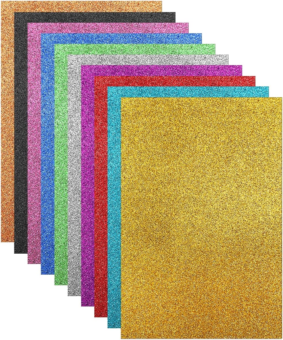 Glitter Cardstock Paper, 40 Sheets 20 Colors, Colored Cardstock for ...