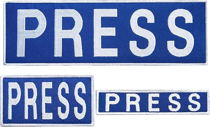Amazon.com: Bluyellow 3Pcs Press Patch Set, Embroidered Patches for Press Vest, Photographer ...