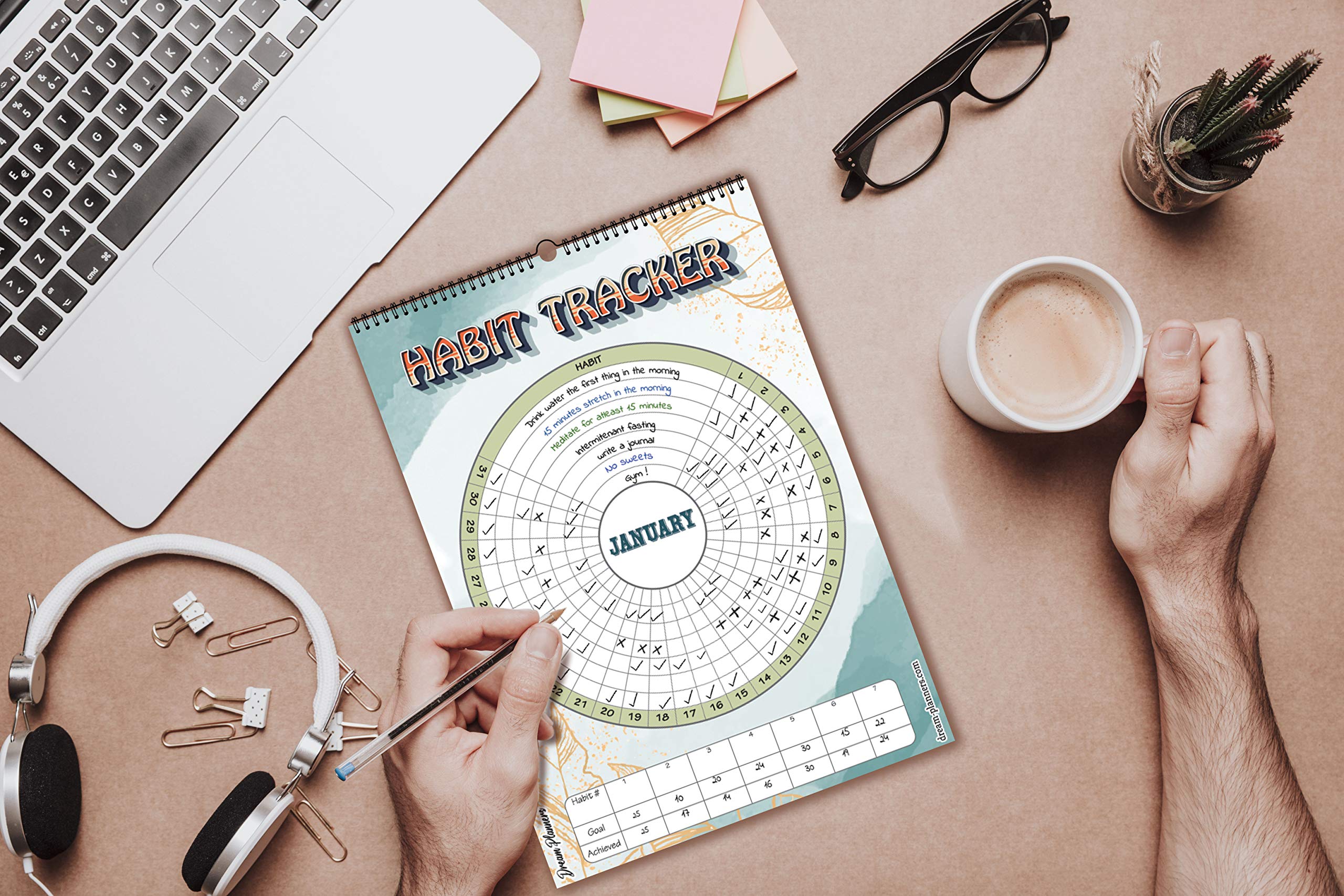 Buy Habit Tracker Calendar by popular British stationery | 12 month ...