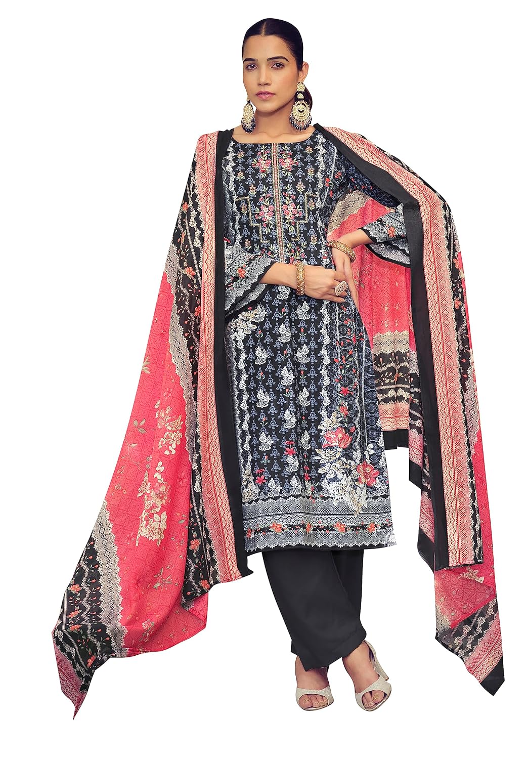 Buy RIWAAYAT TRENDS Unstitched Pakistani Print Embroidered Cotton ...
