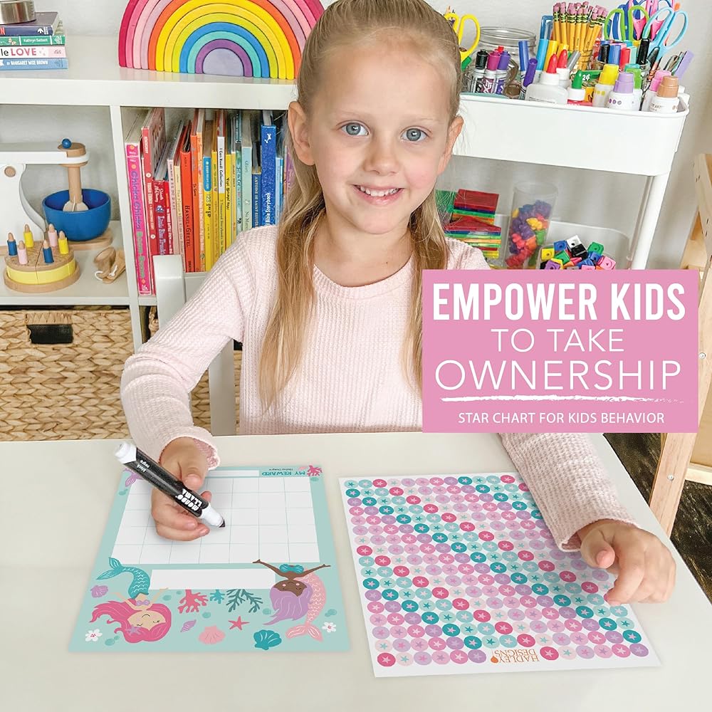 25 Mermaid Sticker Chart For Kids Behavior Chart For Guatemala | Ubuy