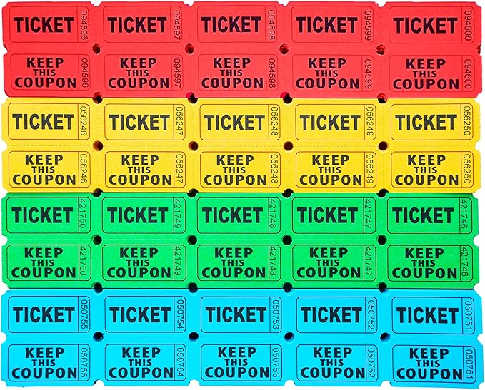 Homrelaxy 1000 Double Raffle Tickets, 50/50 Raffle Tickets for Events ...