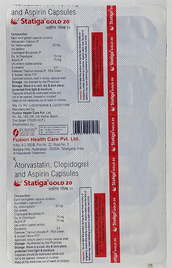 Statiga Gold 20 - Strip of 10 Capsules : Amazon.in: Health & Personal Care