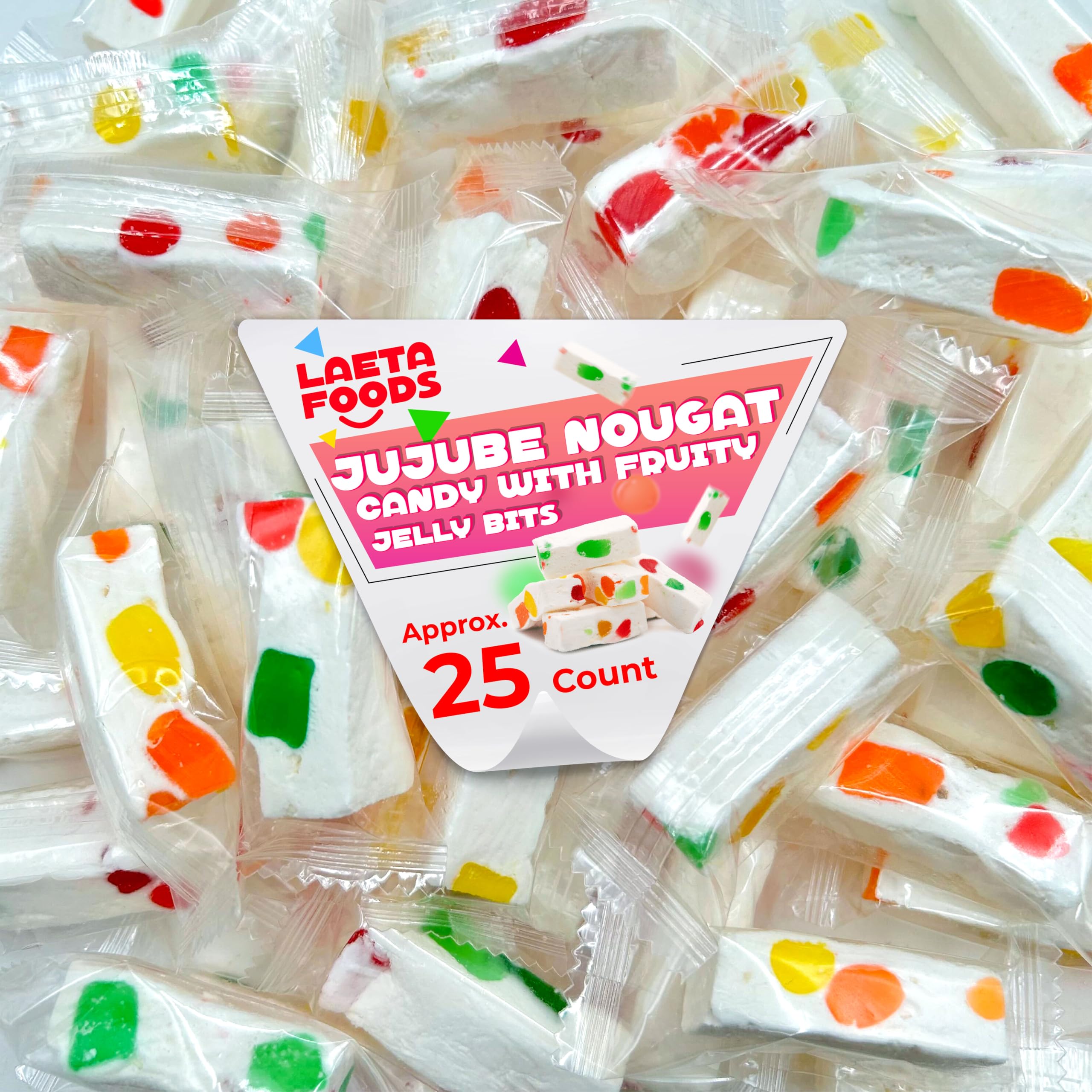 Amazon.com : Jujube Nougat Candy with Fruity Jelly Bits (9 Ounce Bag ...