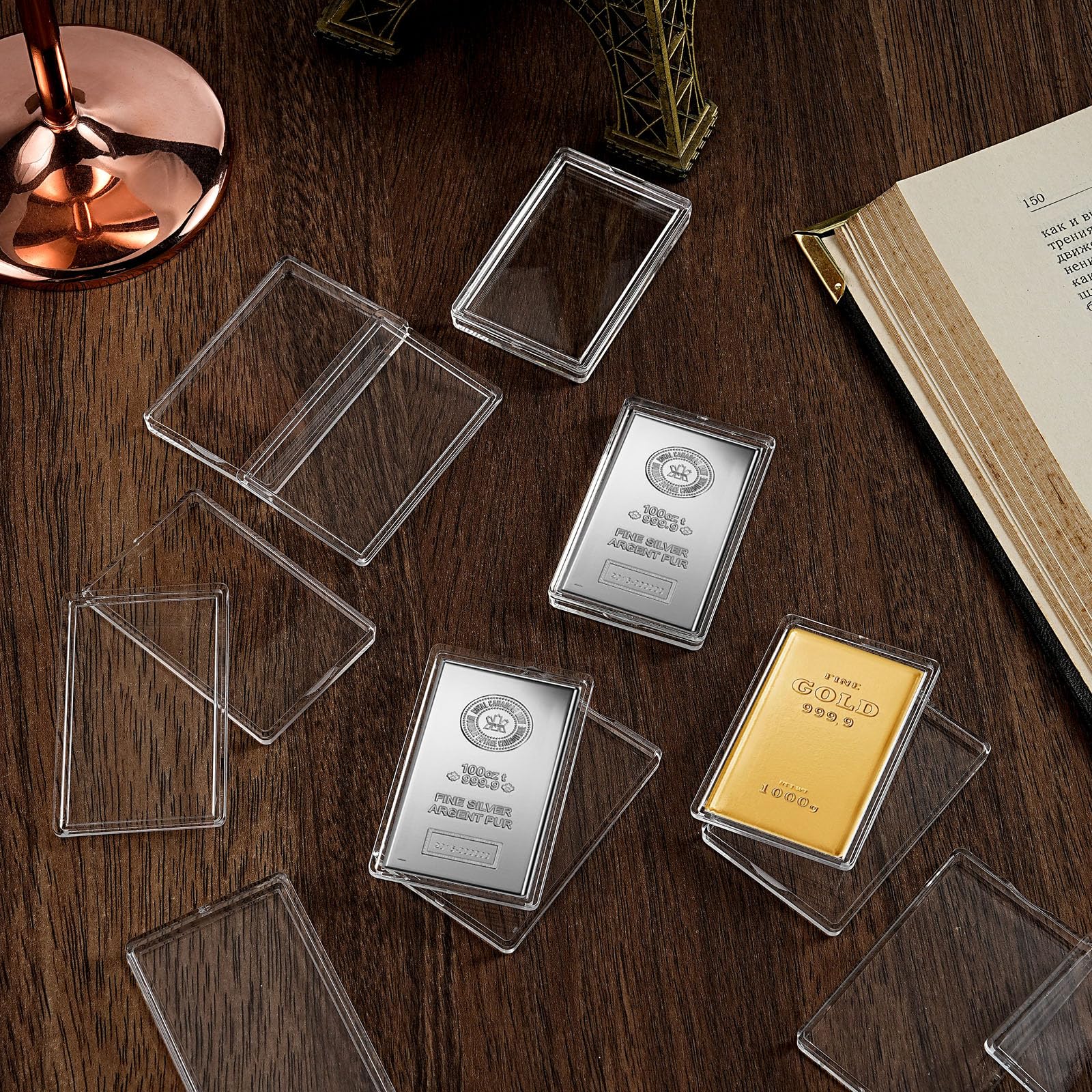 Coin Storage Containers 24 Pcs Acrylic Containers - 1 Oz Silver Bar ...
