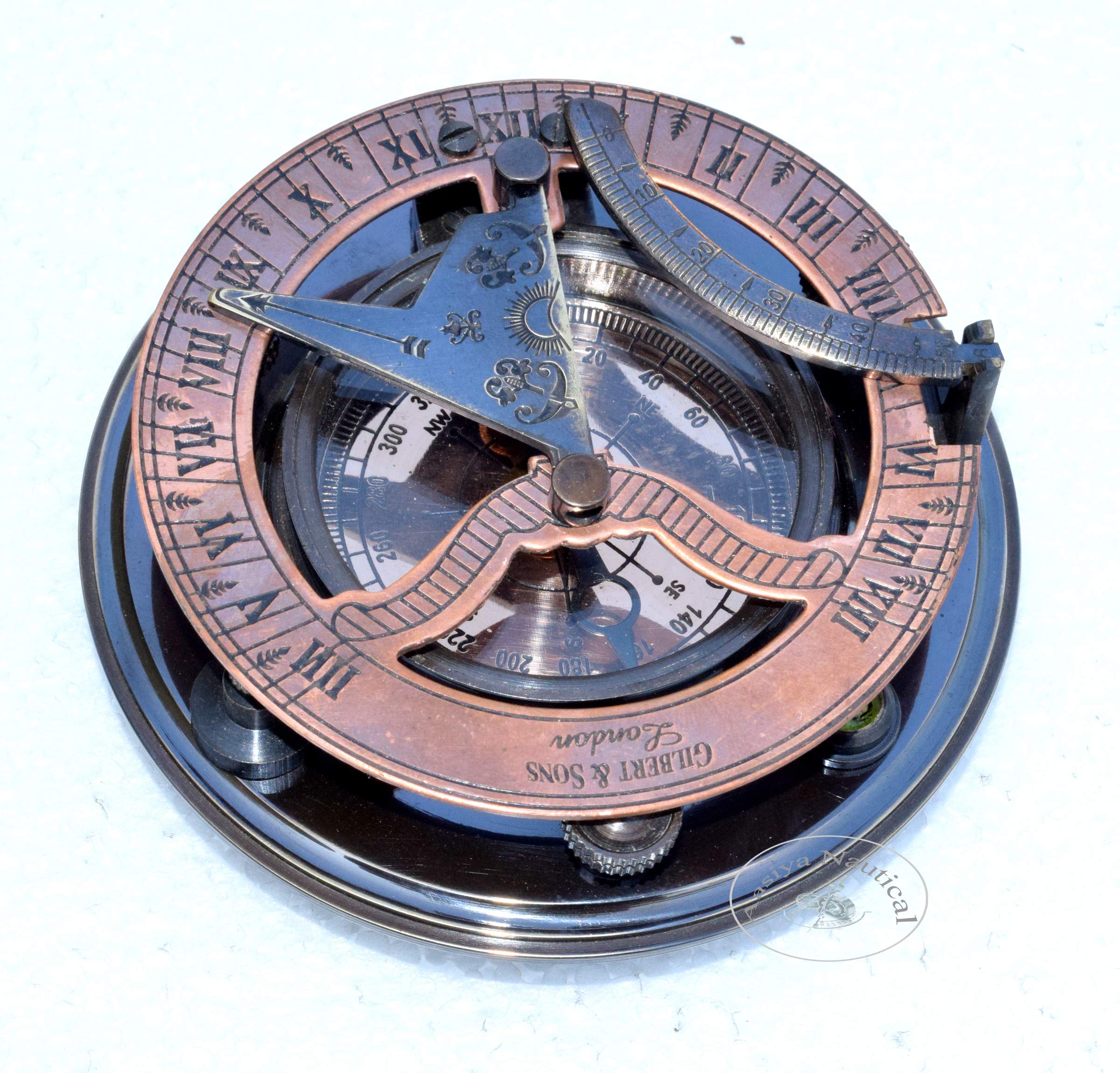 Gilbert Sundial Camping/Hiking Steampunk Accessory - Antique Finish ...