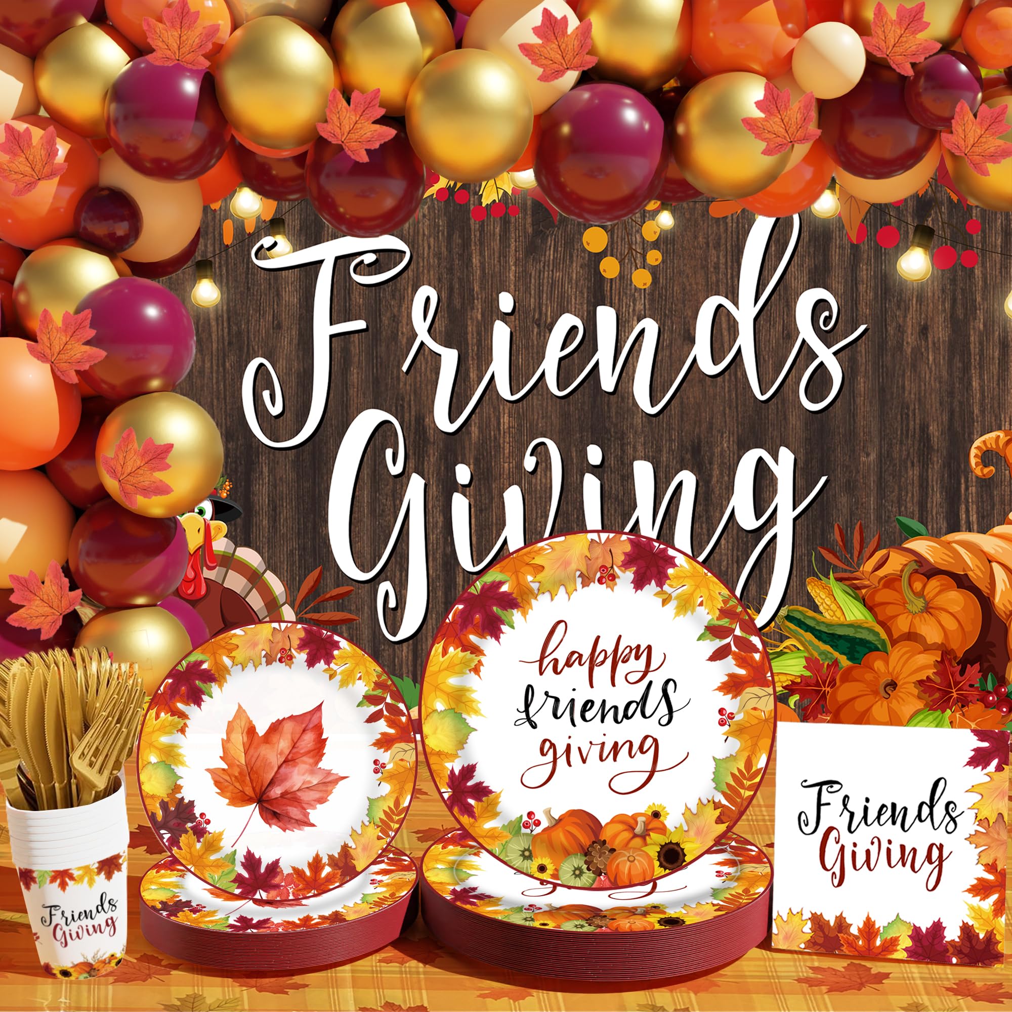 Amazon.com: Friendsgiving Party Decorations,308PCS Friendsgiving ...