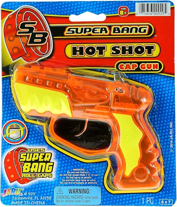 Amazon.com: JA-RU Super Bang Small Cap Guns Hot Shot (1 Toy Guns) Fake ...