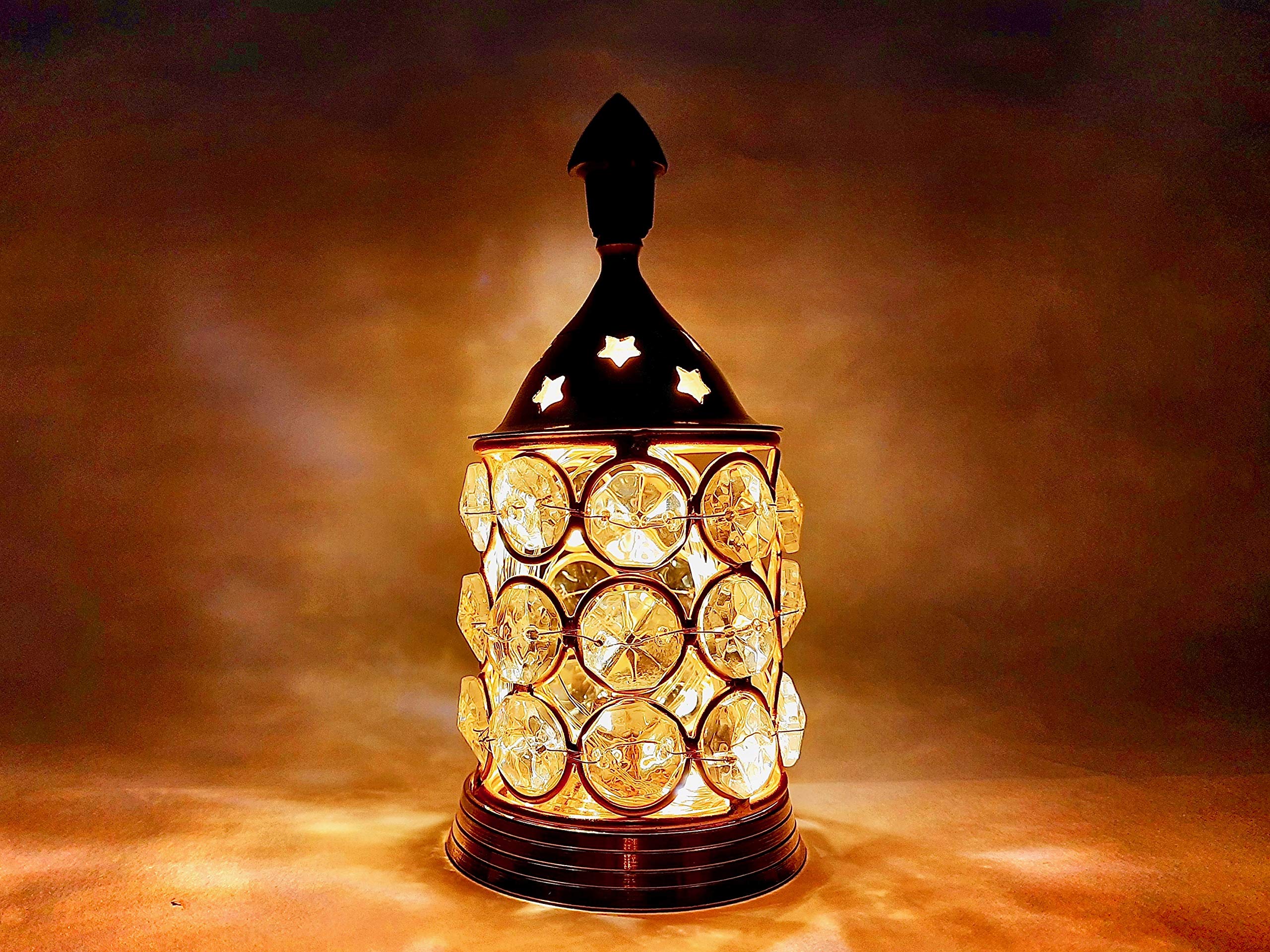 Buy Diwali Akhand Jyot Diya With Decorative Crystals Tea Light Holder ...
