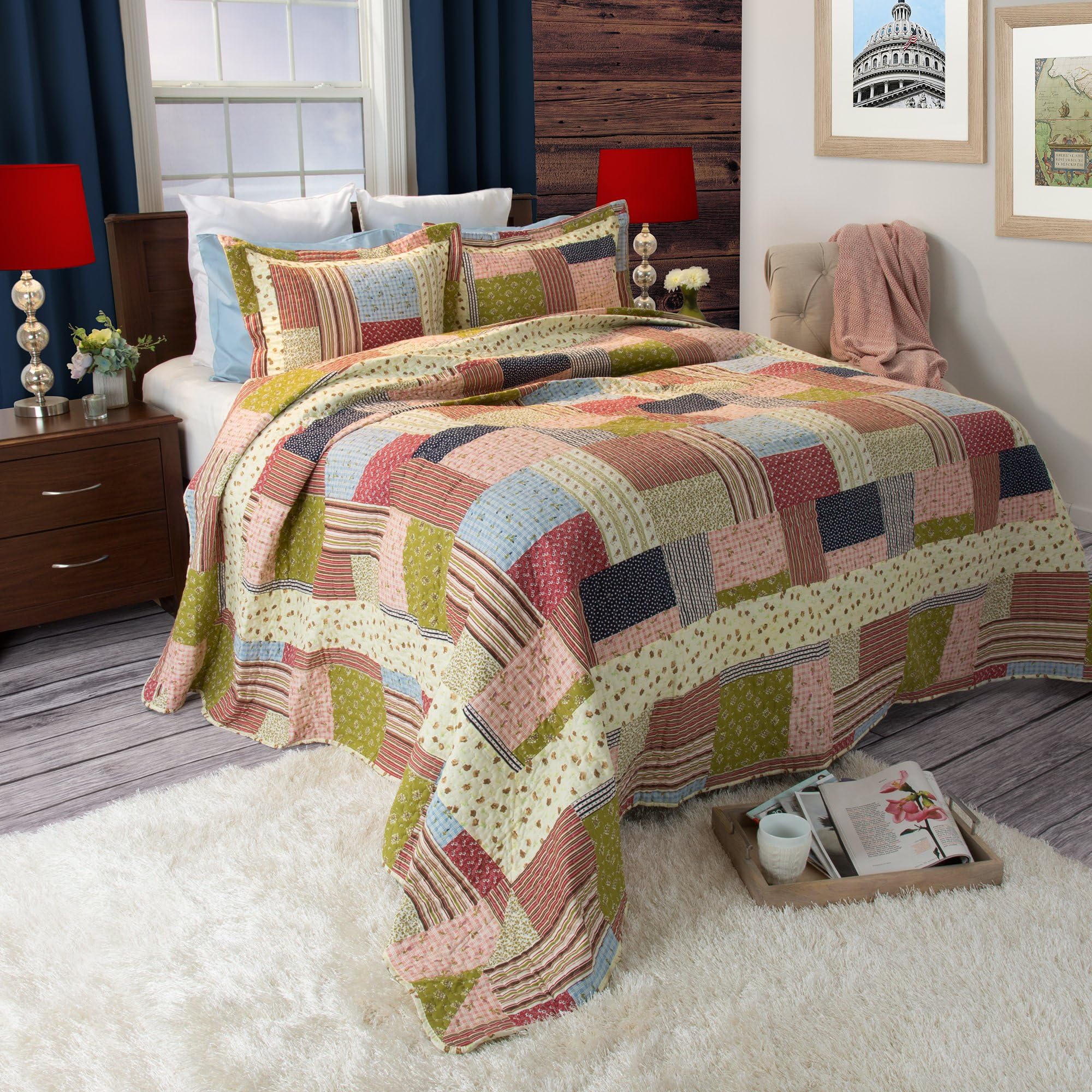 Amazon.com: Lavish Home Twin Multicolor 2-Piece Set-Savannah Classic ...