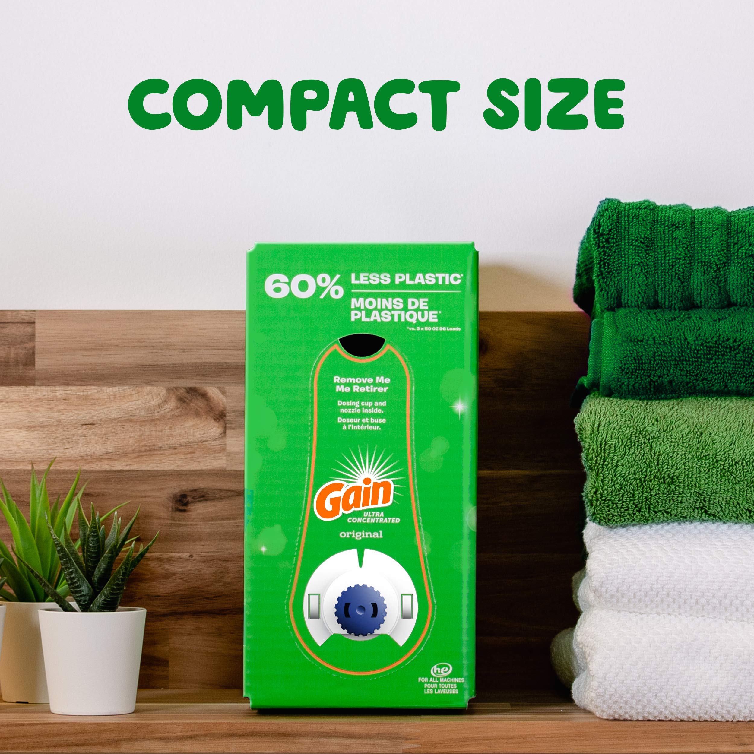 Gain Laundry Detergent Liquid Soap Eco-Box, Ultra Concentrated High ...