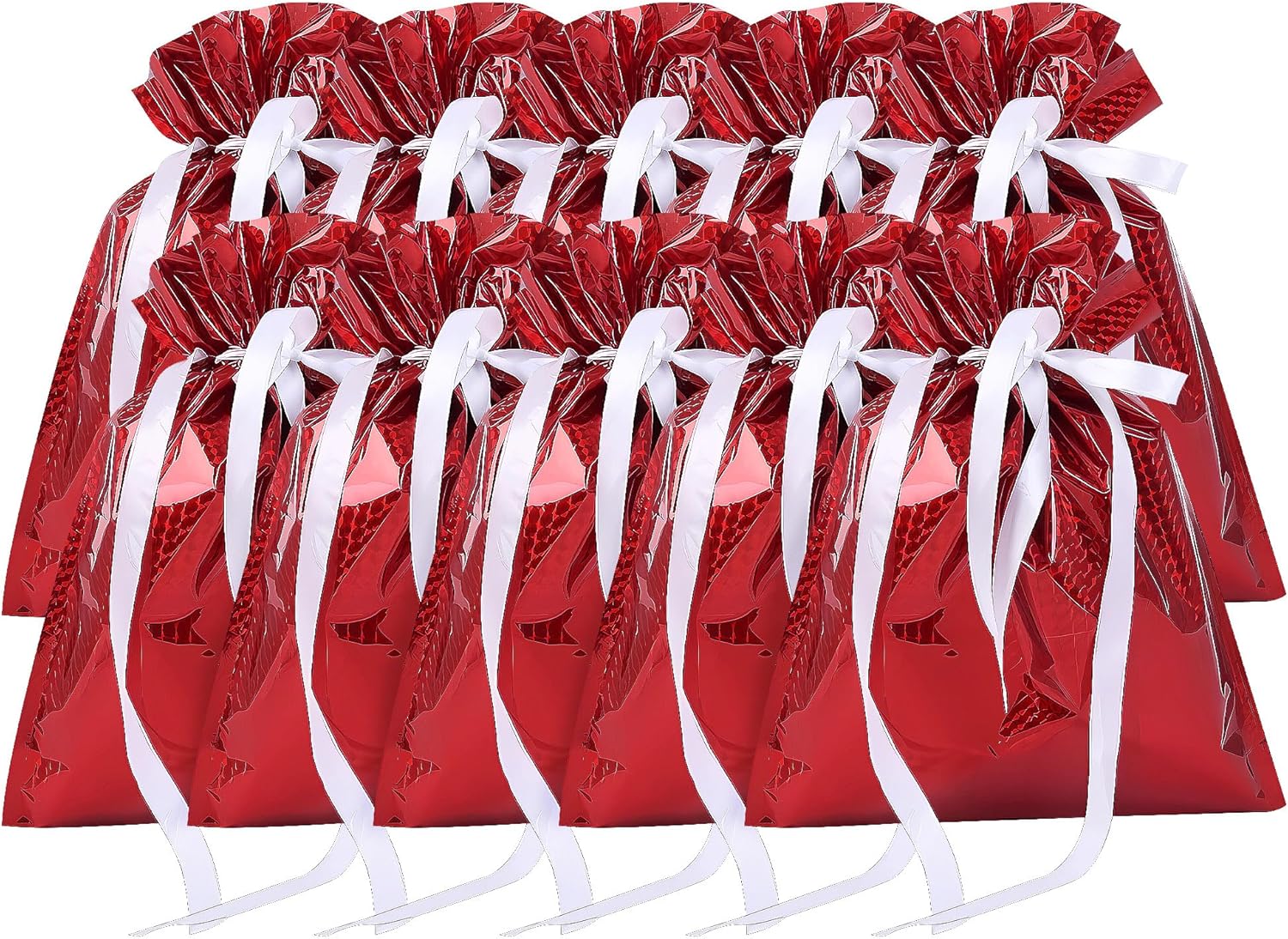 Amazon.com: CAIRIAC Christmas Gift Bags with Ties Plastic Goodie Bags ...