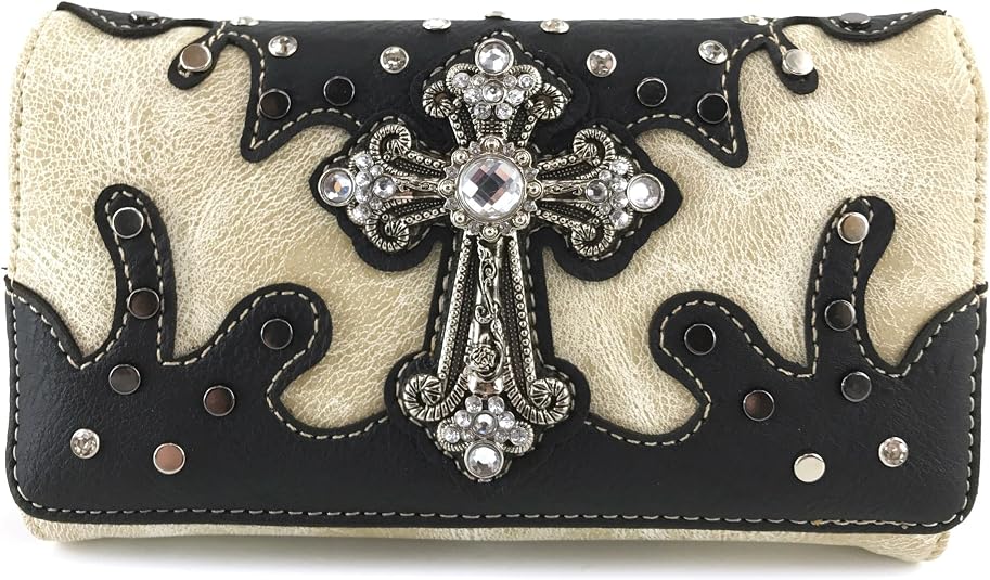 Justin West Cross Studs Concealed Carry Shoulder Handbag Tote Purse ...