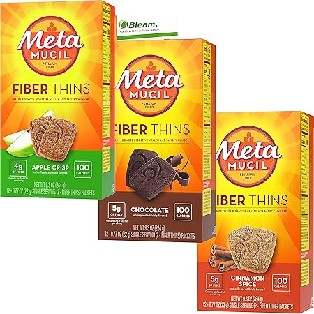 Amazon.com : Metamucil Fiber Thins Variety Fiber Supplement With Bleam ...