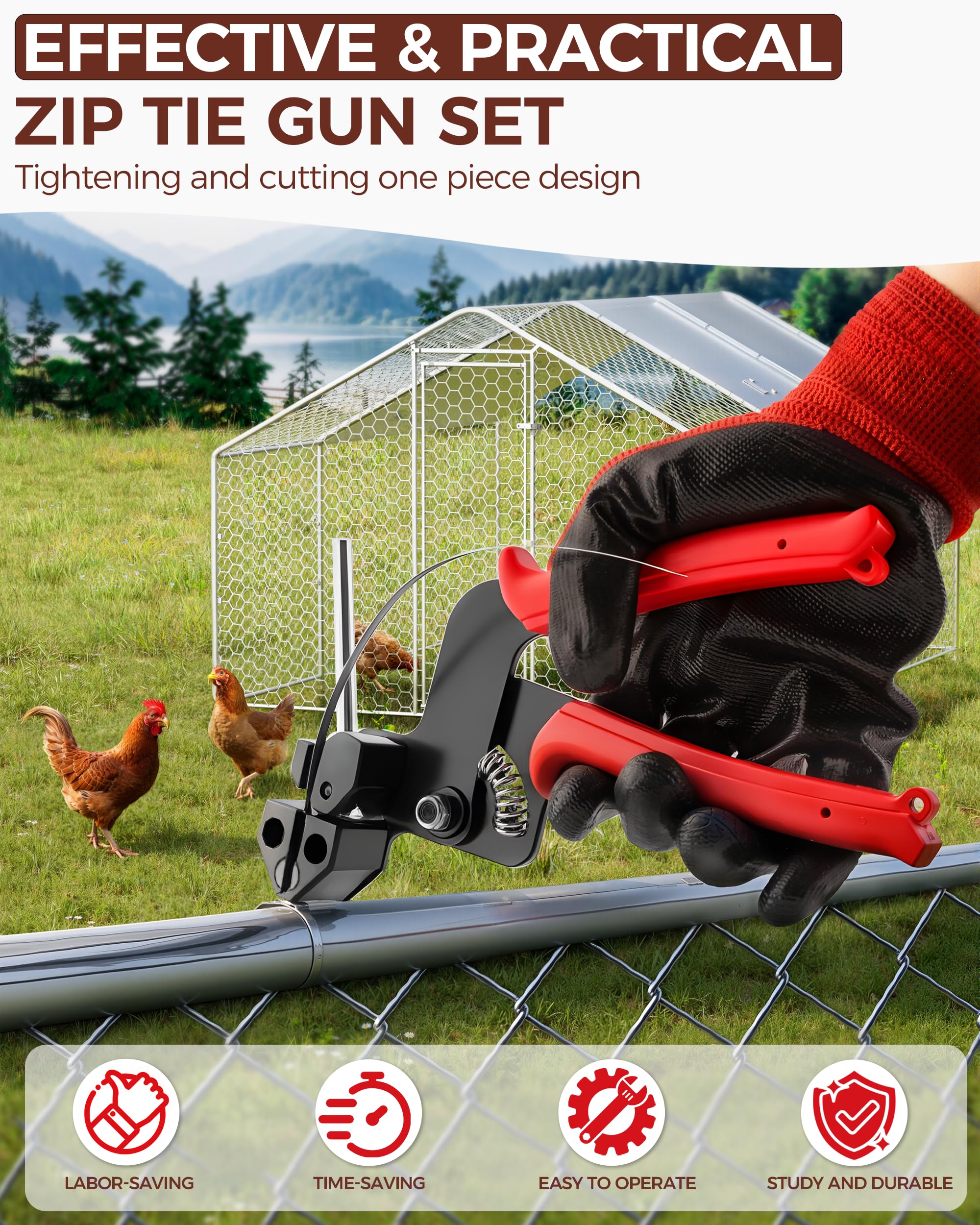 Snapklik.com : 304 Stainless Ties Metal Zip Ties, 100PCS Chicken Coop ...