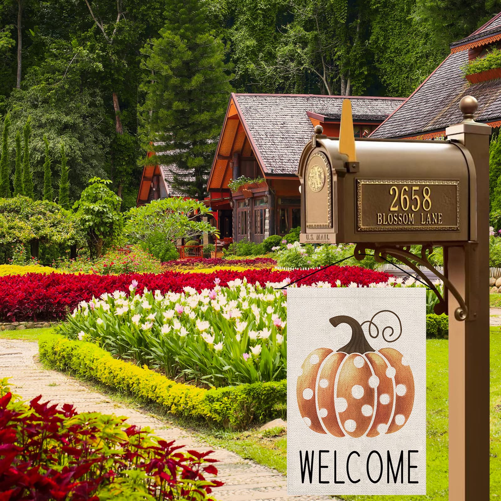 Snapklik.com : Fall Garden FlagWelcome Pumpkin Fall Flag ...