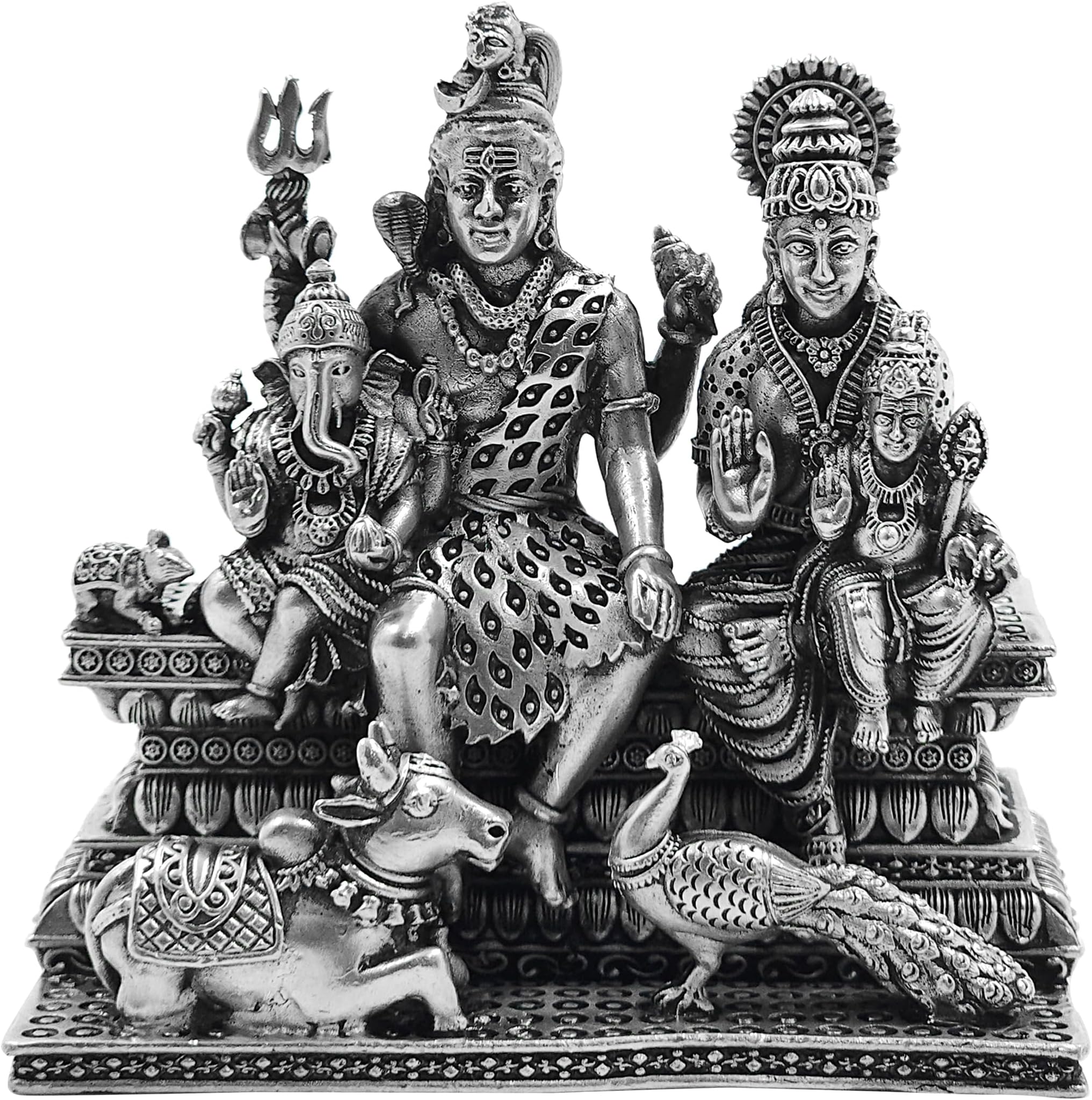 Buy MAA SILVER Pure Silver Lord Ganesh/Ganpatiji Solid Idol/Murti with ...