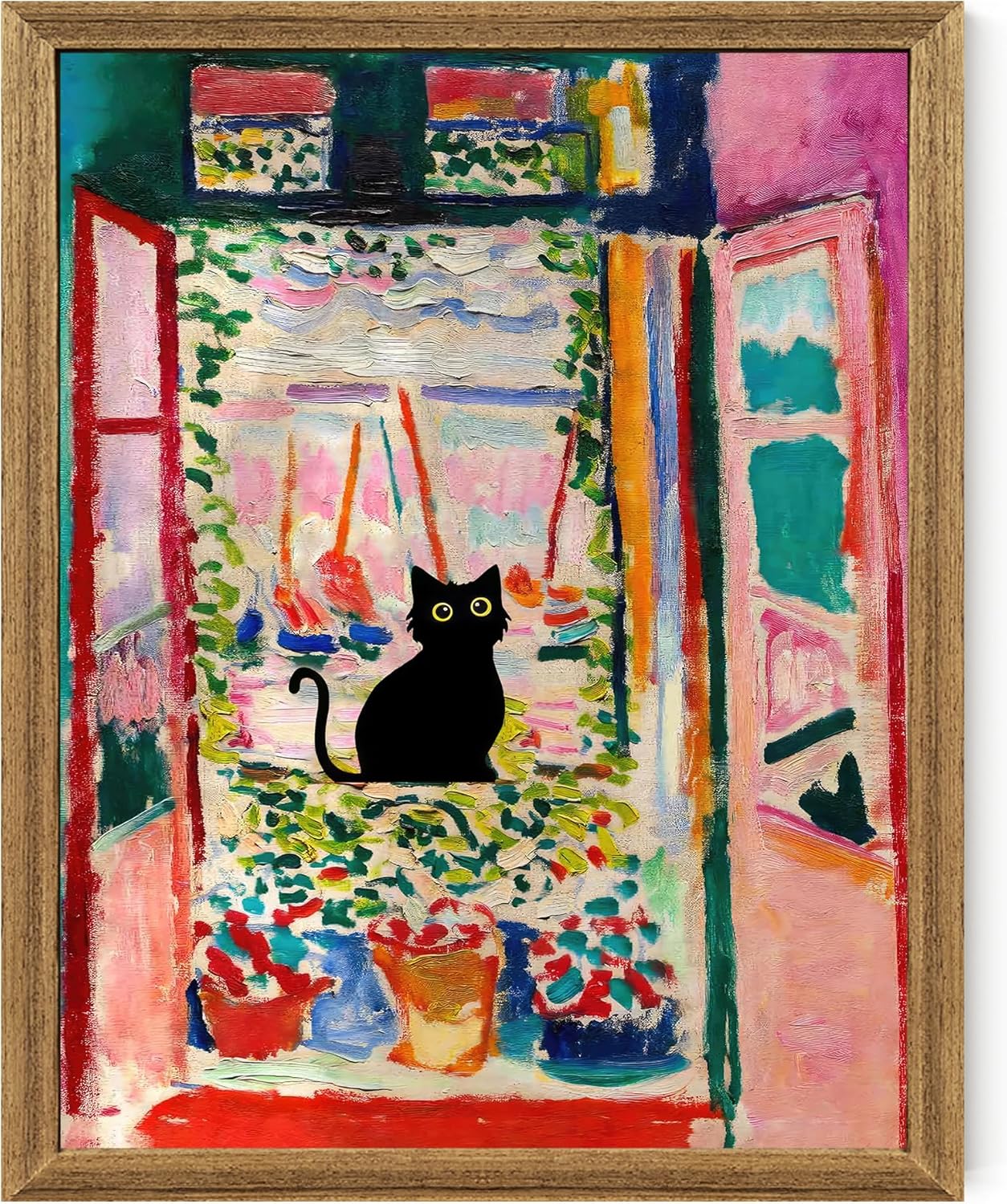 Amazon.com: Fantasy Artists Henri Matisse Cat Wall Art, Framed Open ...