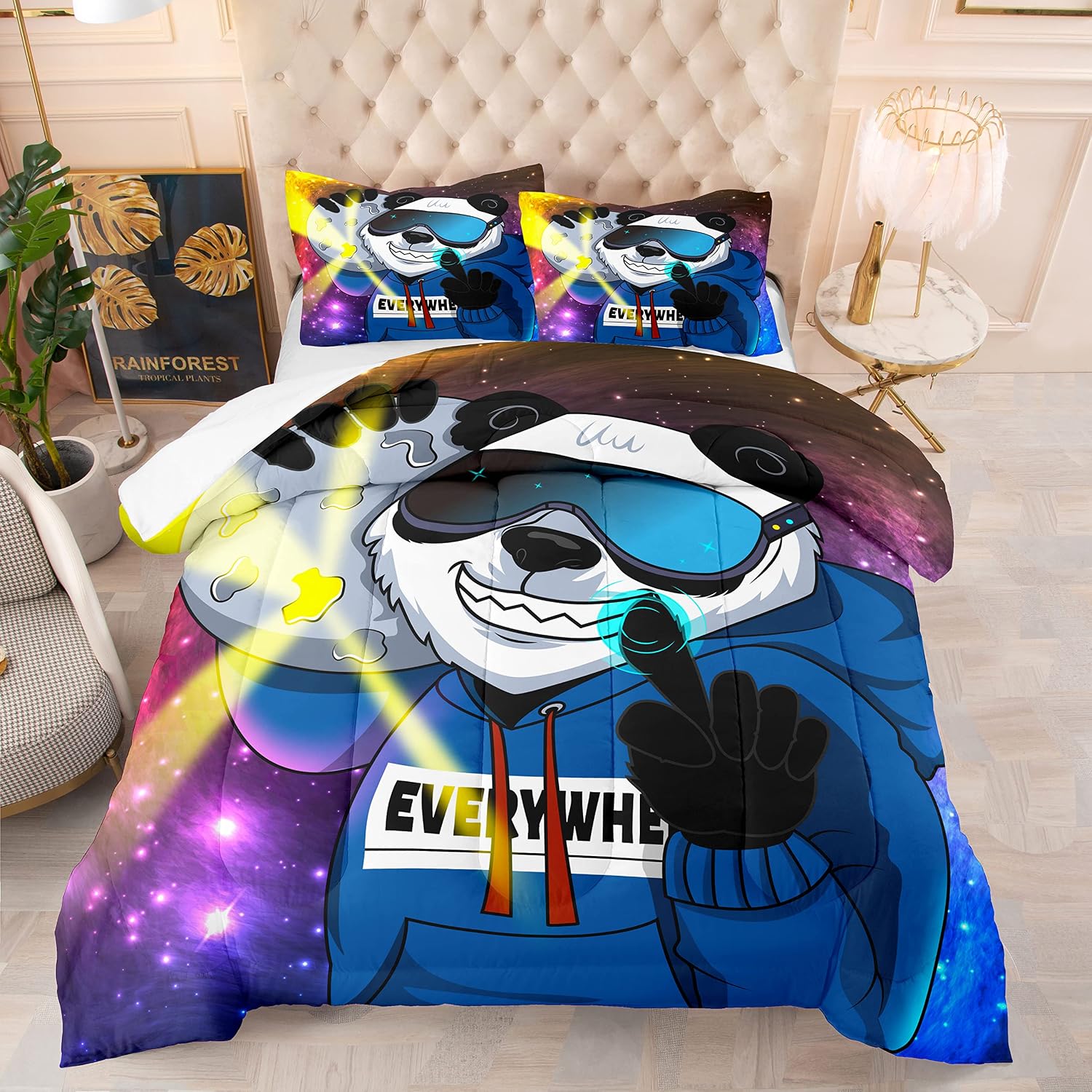 Amazon.com: OKalayni Cartoon Panda Bedding sets for Kids 2 Pieces ...