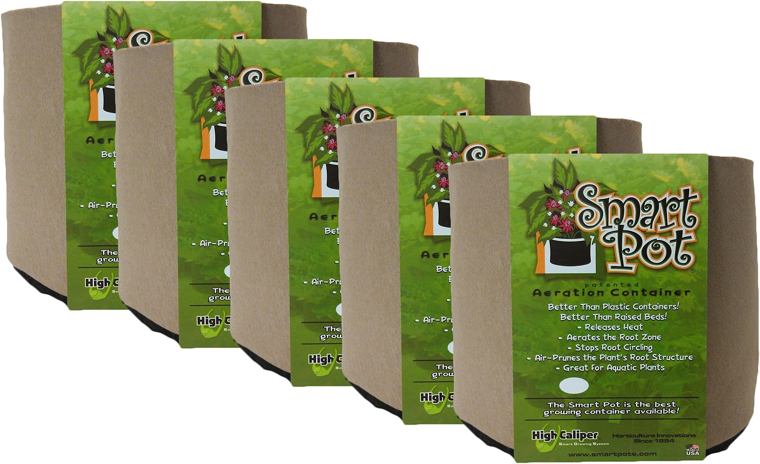 Amazon.com : Smart Pots 5-Gallon Smart Pot Soft-Sided Container, Tan ...